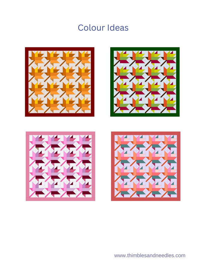 Autumn Leaf Foundation Paper Piecing (FPP) Pattern – Thimbles and Needles