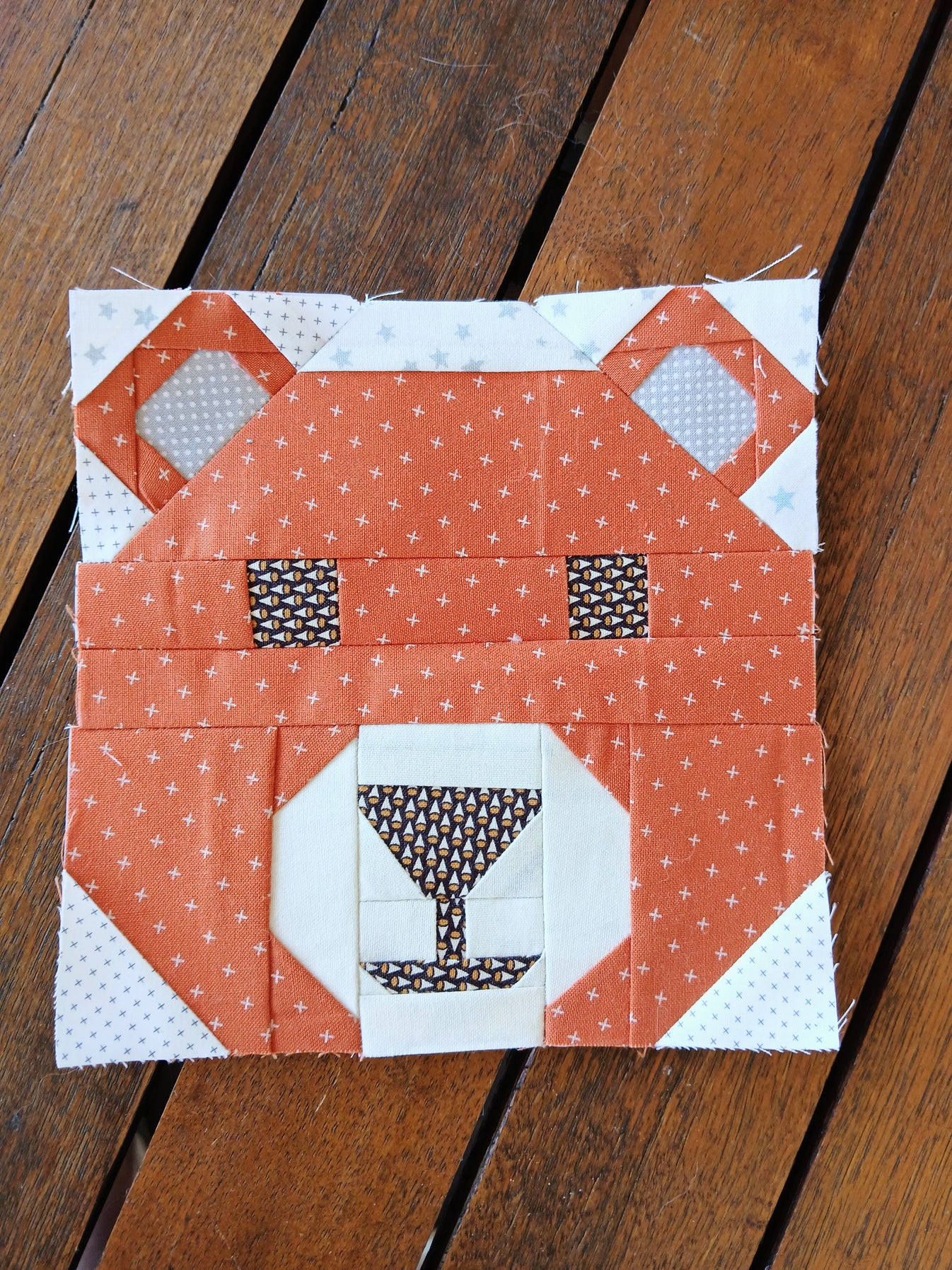 Bear Face Foundation Paper Piecing (FPP) Pattern – Thimbles and Needles