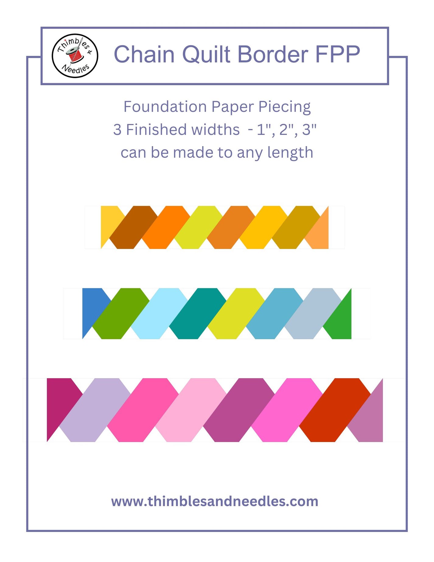 Quilt Border Foundation Paper Piecing (FPP) Pattern Bundle 3 – Thimbles ...