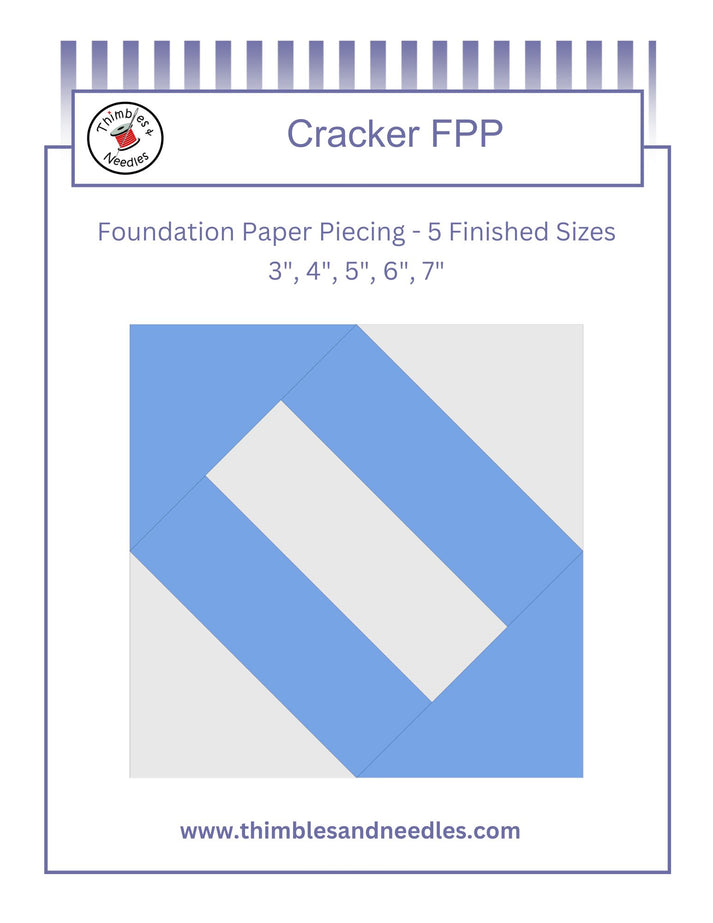 Cracker Foundation Paper Piecing (FPP) Pattern – Thimbles and Needles