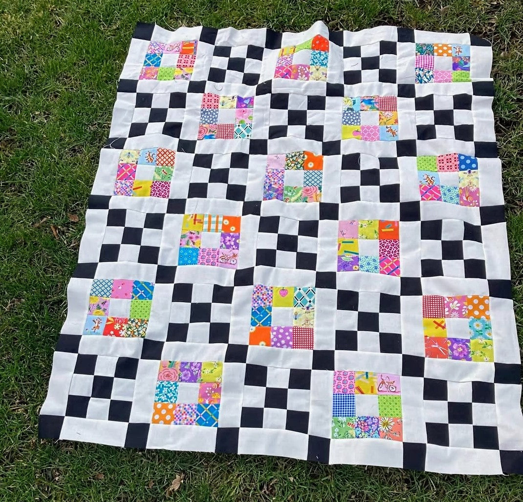 Nine Patch Chain Quilt Pattern PDF – Thimbles and Needles