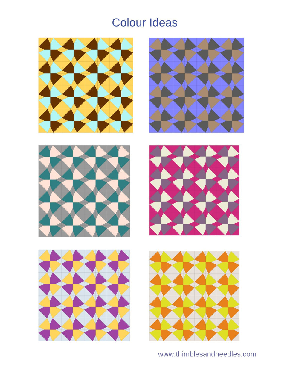 Mayflower Foundation Paper Piecing (FPP) Pattern – Thimbles and Needles
