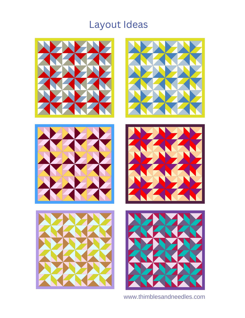 Pinwheel Star Foundation Paper Piecing (FPP) Pattern – Thimbles and Needles