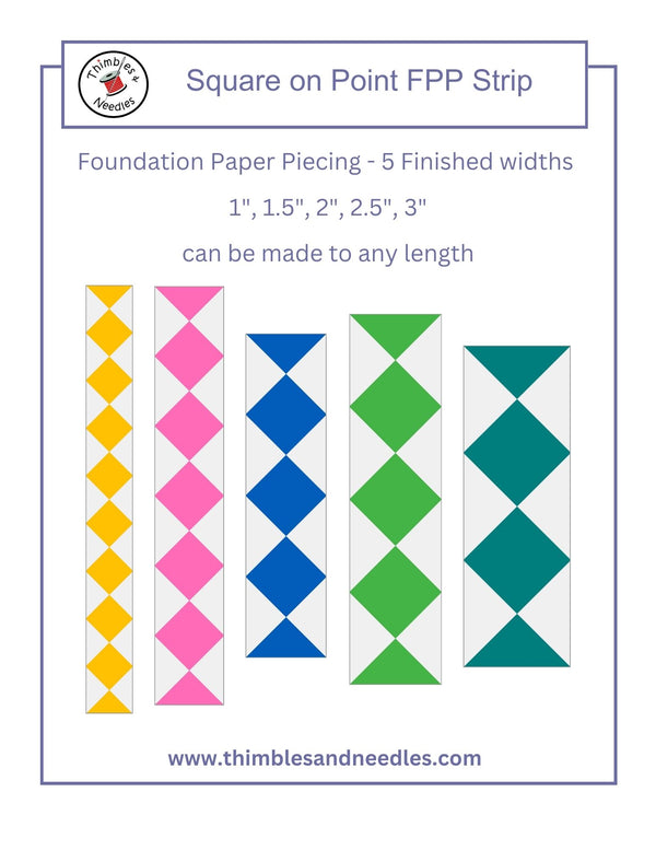 Square on Point Quilt Border Strip Foundation Paper Piecing (FPP) Patt ...