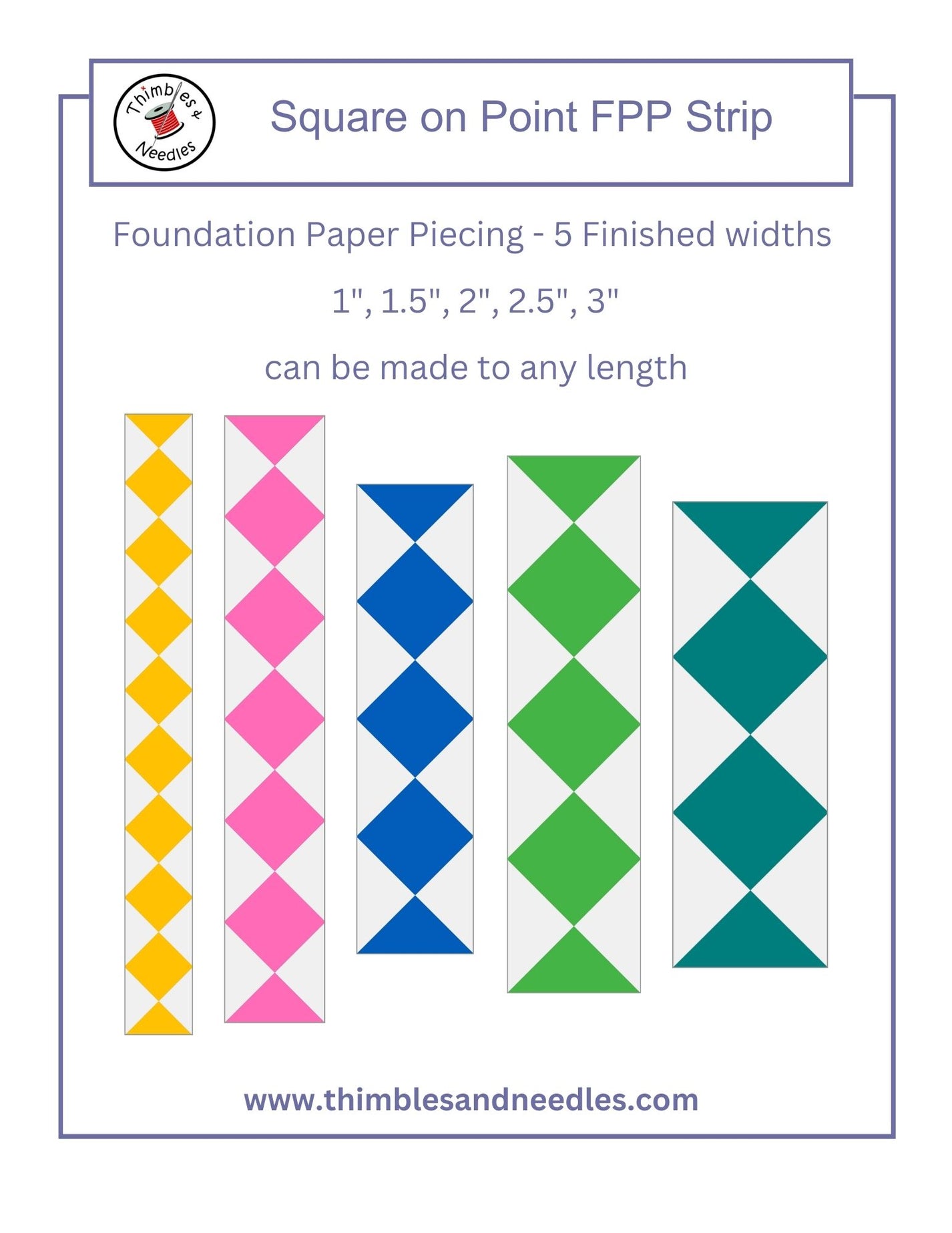 Quilt Border Foundation Paper Piecing (FPP) Pattern Bundle 3 – Thimbles ...