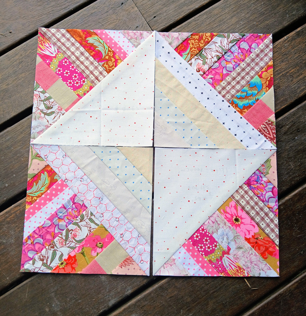 String Half Square Triangle Block 4 Foundation Paper Piecing (FPP) Pat ...
