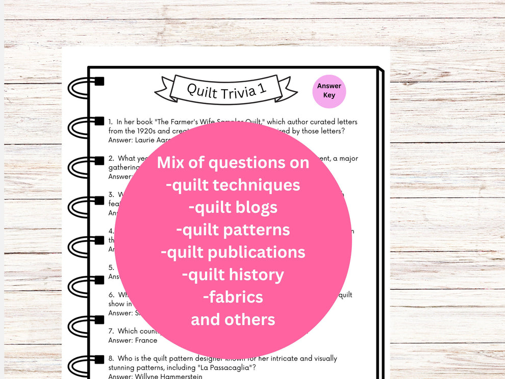 Quilt Trivia Printable PDF – Thimbles and Needles