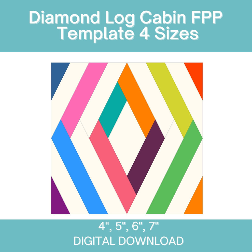 Diamond Log Cabin Foundation Paper Piecing (FPP) Pattern – Thimbles and ...