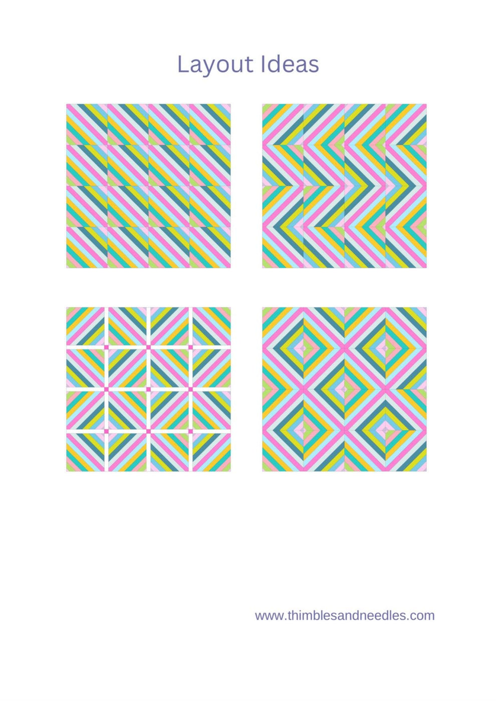 String Block Foundation Paper Piecing (FPP) Pattern – Thimbles and Needles