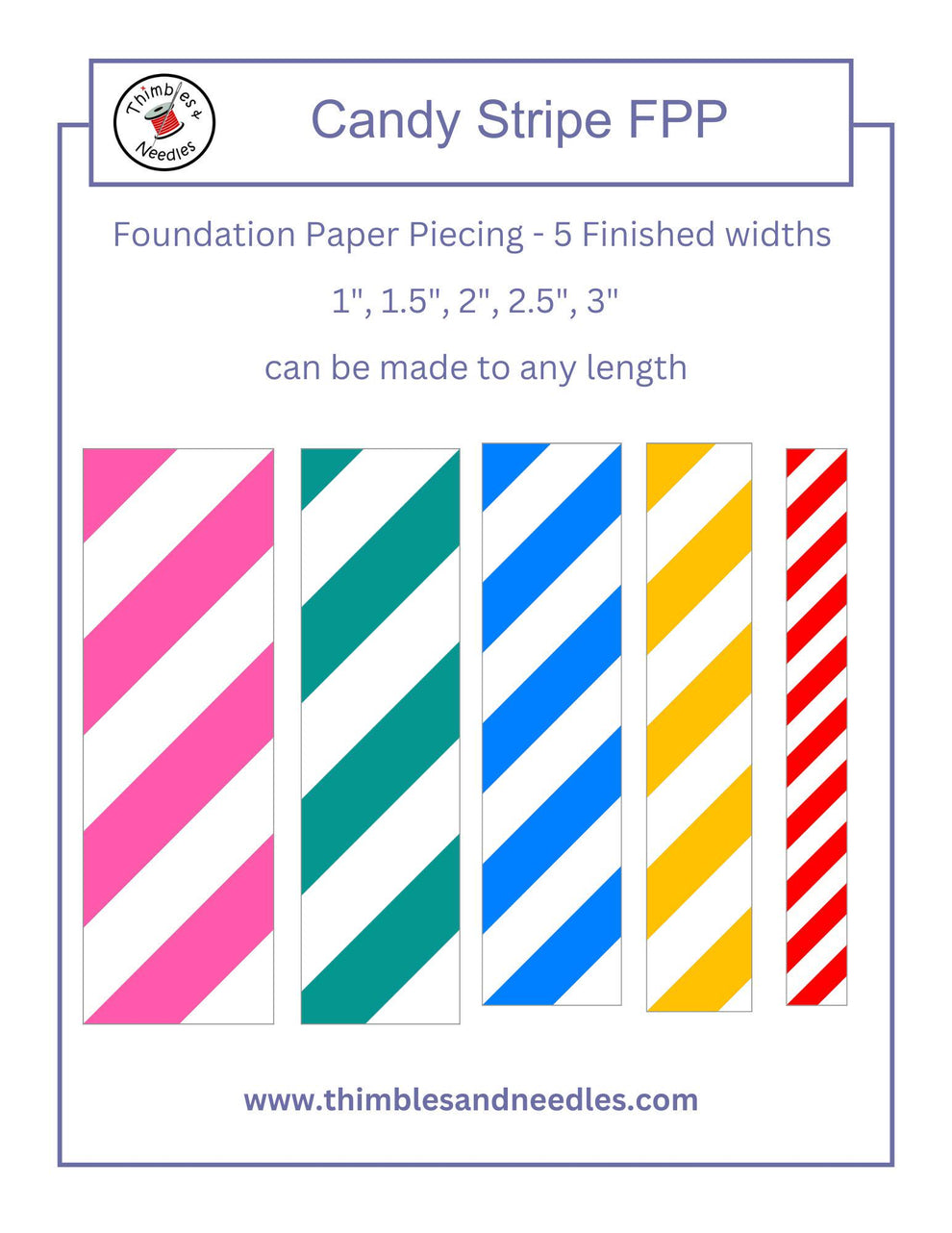 Candy Stripe Quilt Border Foundation Paper Piecing (FPP) Pattern ...